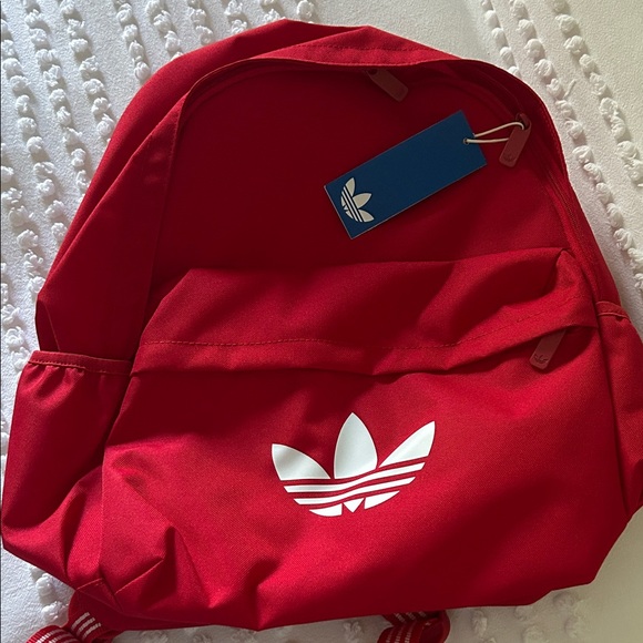 adidas | Bags | Adidas Bold Red Backpack With Trefoil Emblem | Poshmark